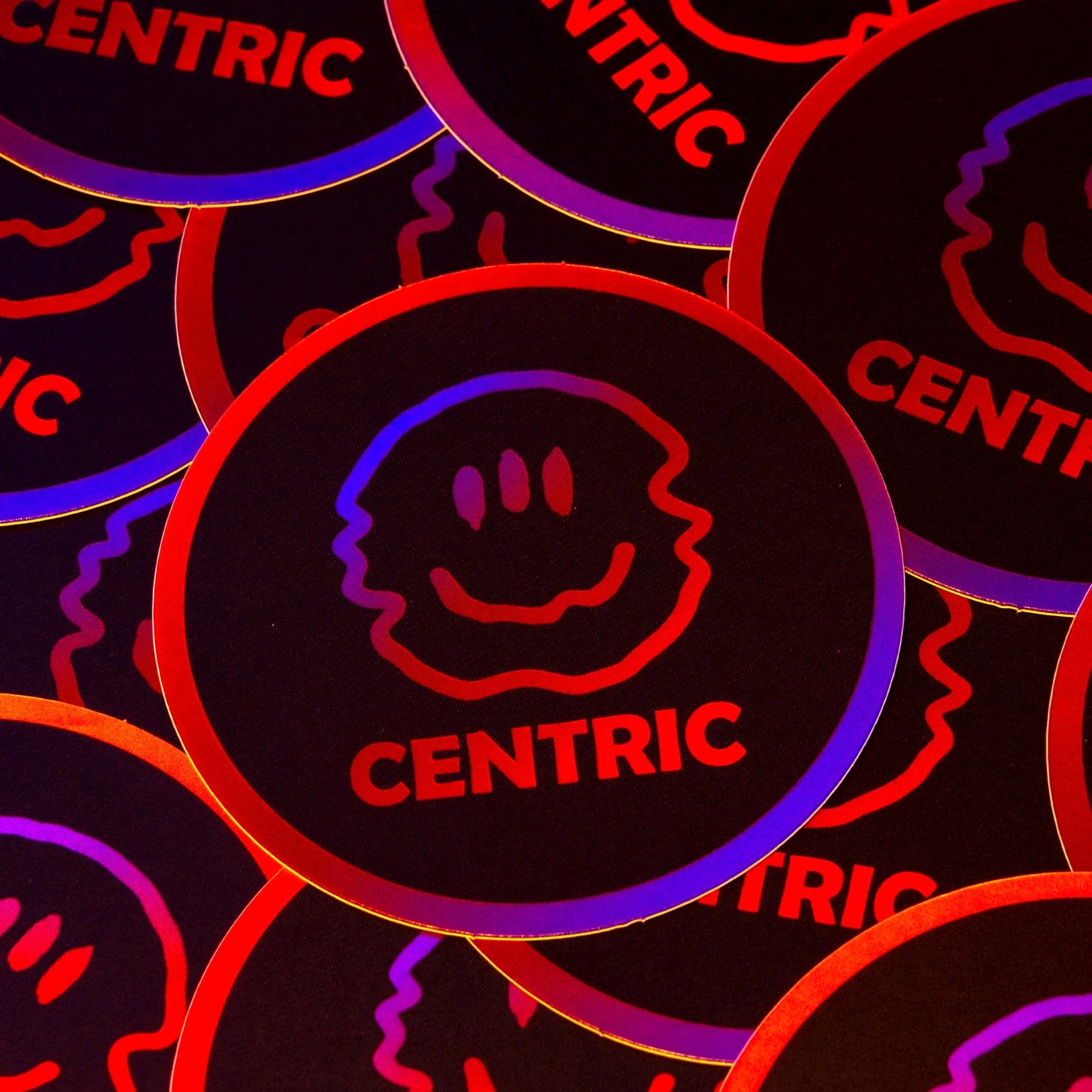 Melty Smiley Holographic Sticker | Centric Design Co.